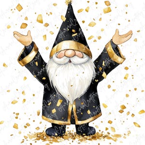 13 Watercolor Graduation Gnome Clipart, Cute Gnomes in Graduation ...