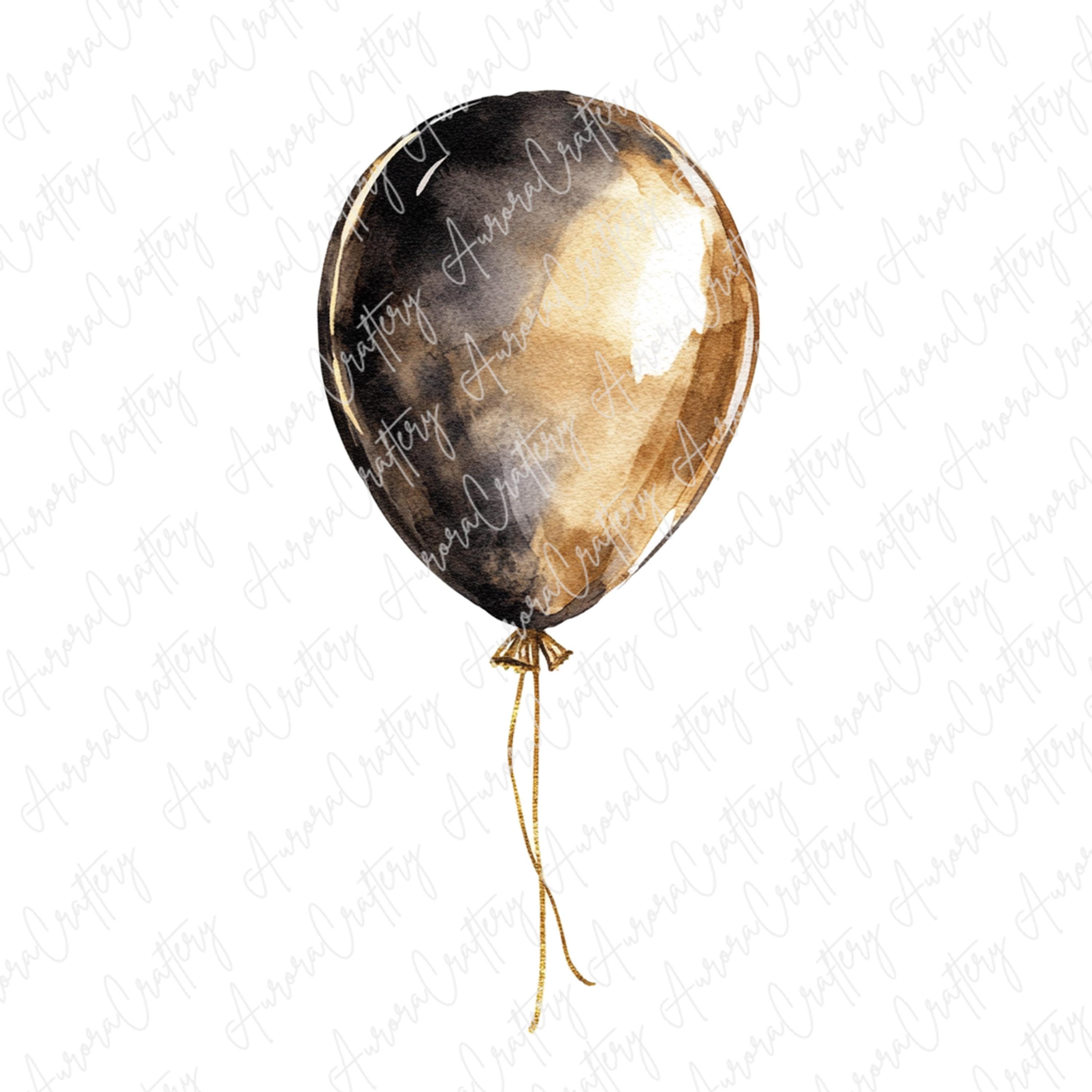 9 Black and Gold Balloon Clipart, Graduation Balloons, Stars, Confetti ...
