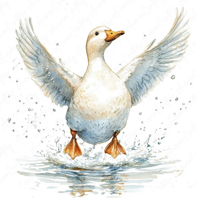 18 Duck Farm Clipart, Watercolor Ducks, Cute Duck Clipart Watercolor ...