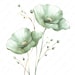 16 Abstract Green Watercolor Floral Clipart Bundle, Mint Green & Gold ...