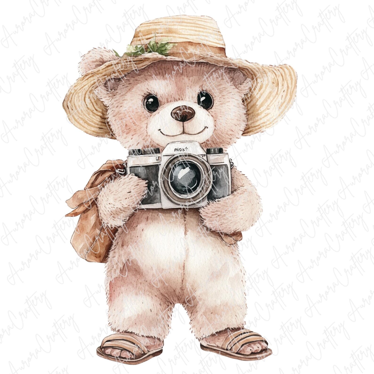 5 Watercolor Summer Teddy Bear Clipart, Cute Bears With Flowers, Cute ...