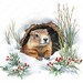8 Watercolor Festive Groundhog Clipart, Winter Woodland Animal Clipart ...