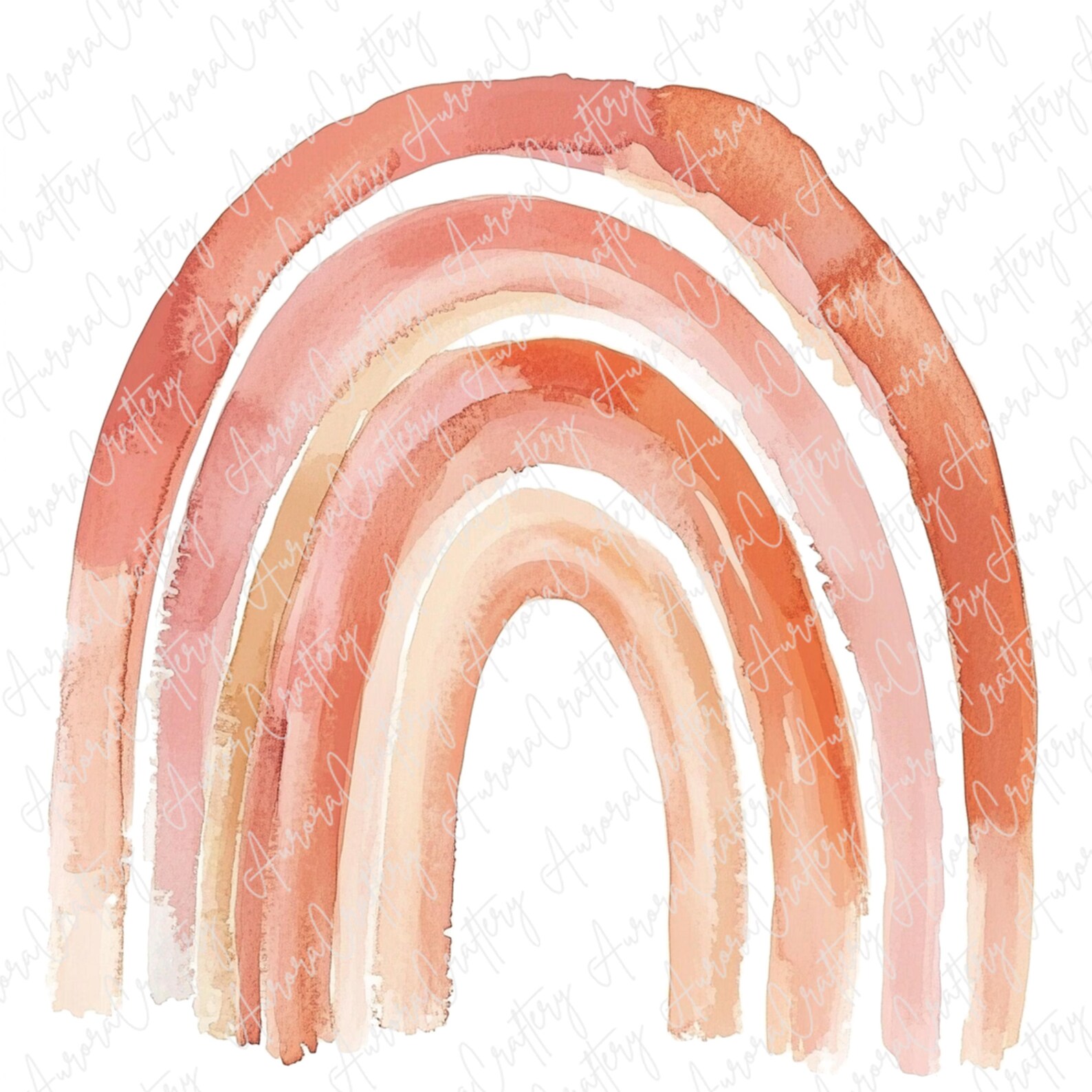 6 Watercolor Boho Rainbow Clipart, Neutral Pastel Arches in Terracotta ...