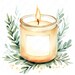 8 Winter Candle Clipart, Cozy Candles With Greenery Clipart, Winter ...