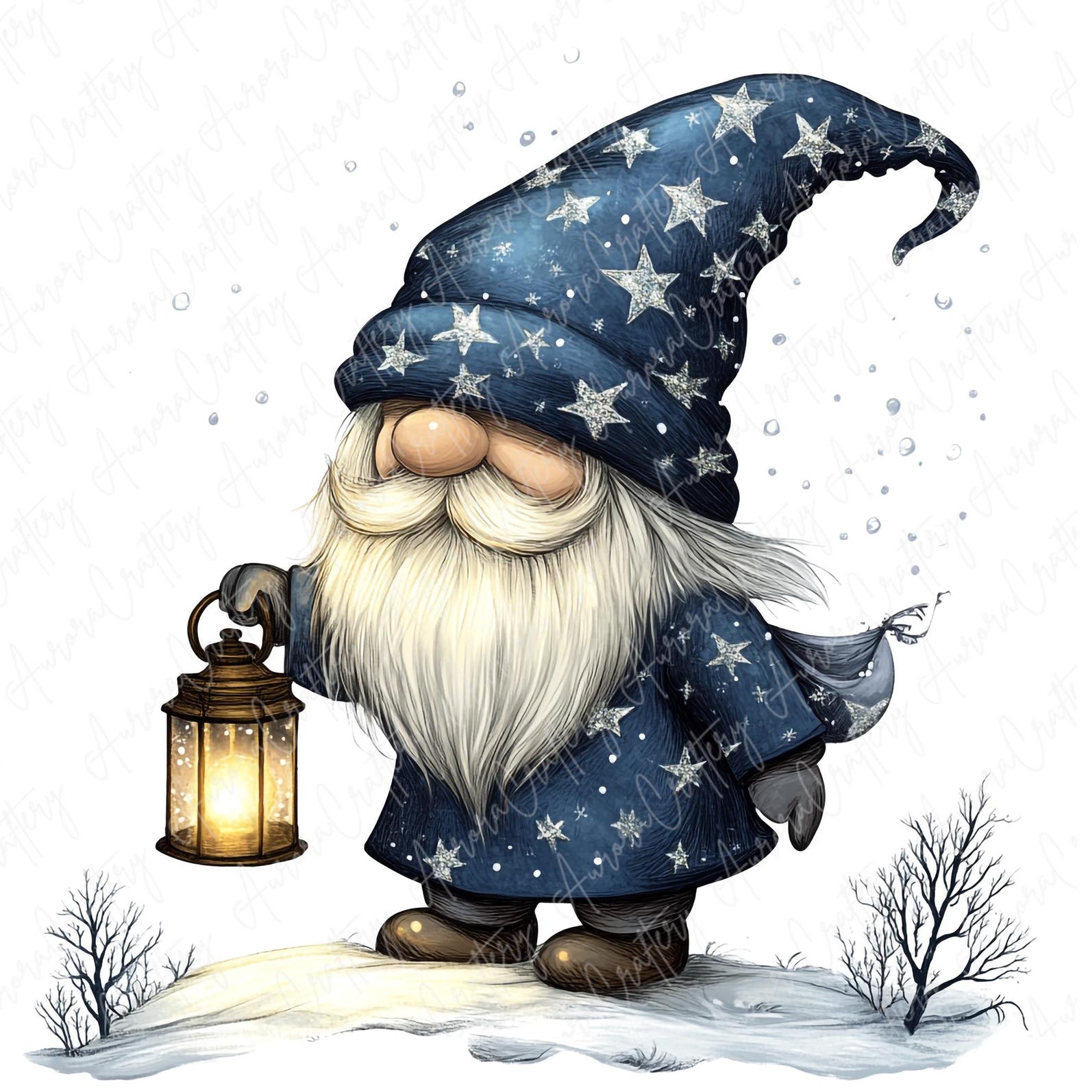 11 Winter Gnomes Clipart, Blue Gnome Snow, Festive Seasonal Clipart ...
