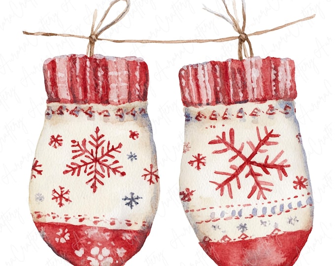 10 Knitted Mitten Clipart Bundle, Cozy Winter Accessory Illustration ...