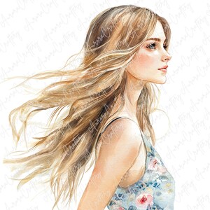 8 Summer Women Clipart Bundle, Girls in Dresses Holding Flowers, Spring ...