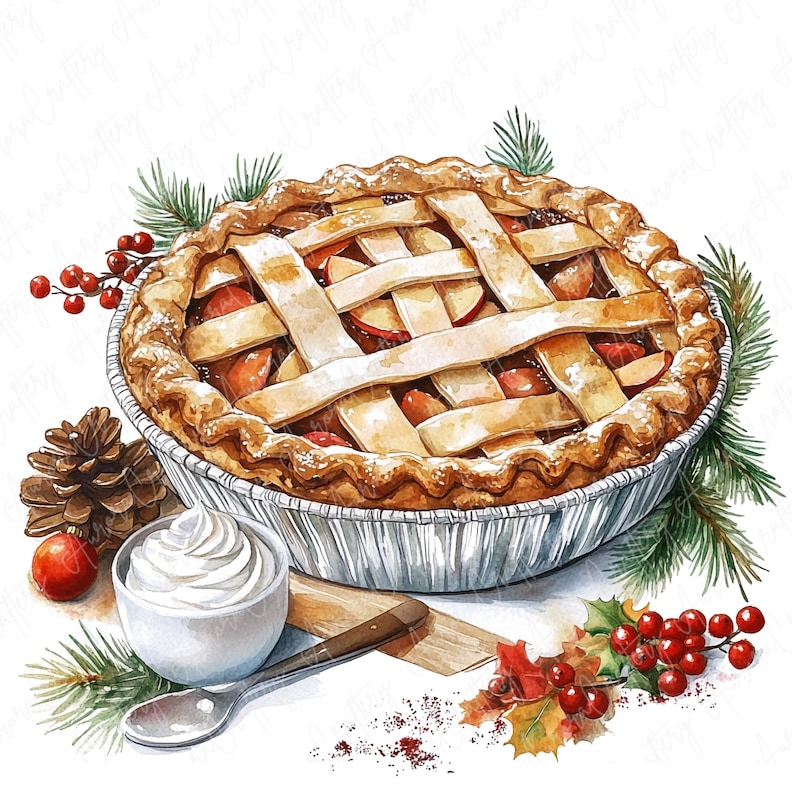 Apple Pie Watercolor - Etsy