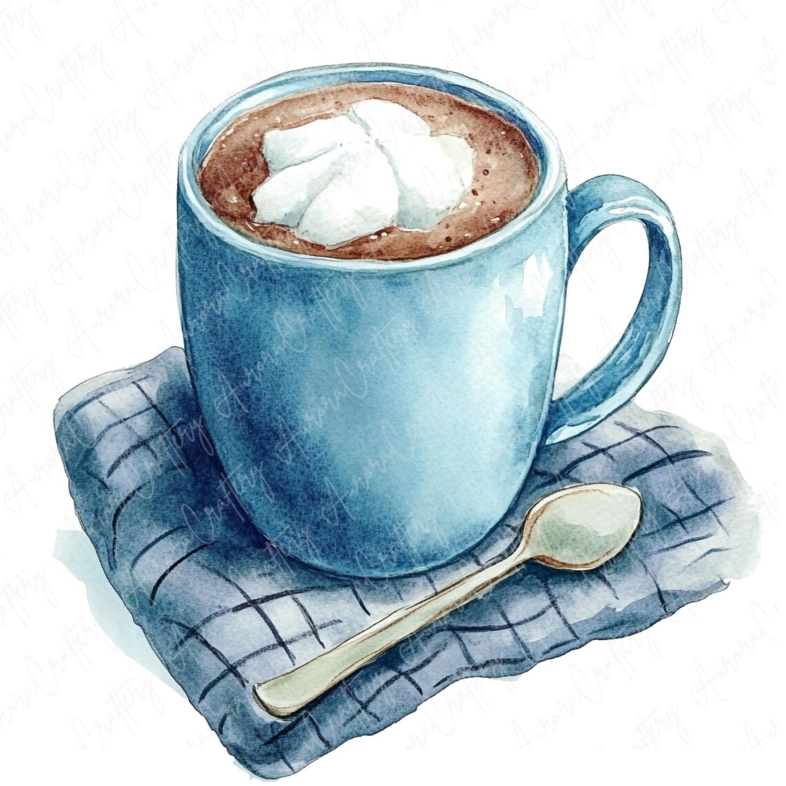 10 Watercolor Hot Cocoa Mug Clipart, Cozy Festive Mugs With ...