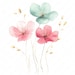 11 Watercolor Coral and Mint Floral Clipart, Flower Clipart, High ...