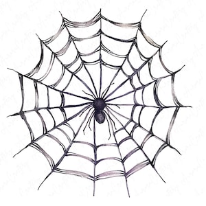 8 Watercolor Spiderweb Clipart for Spooky Decor, Spooky Clipart, Scary ...