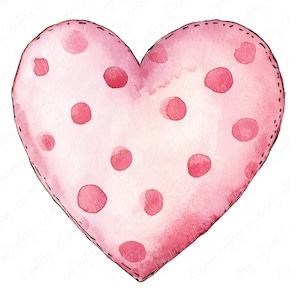 8 Watercolor Pink Heart Clipart, Soft Pastel Heart Illustrations for ...