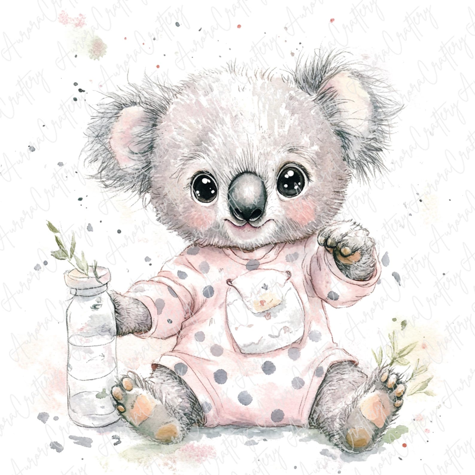 3 Watercolor Baby Koalas Clipart, Cute Koalas, Sleepy Koala, Cute ...
