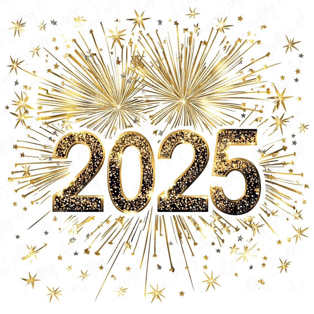 12 Watercolor 2025 Firework Celebration Clipart, 2025 Clipart Banner ...