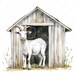 13 Goat Farm Clipart, Watercolor Farm Scenes With Goats, Rustic Barns ...