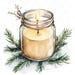 8 Winter Candle Clipart, Cozy Candles With Greenery Clipart, Winter ...
