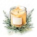 8 Winter Candle Clipart, Cozy Candles With Greenery Clipart, Winter ...