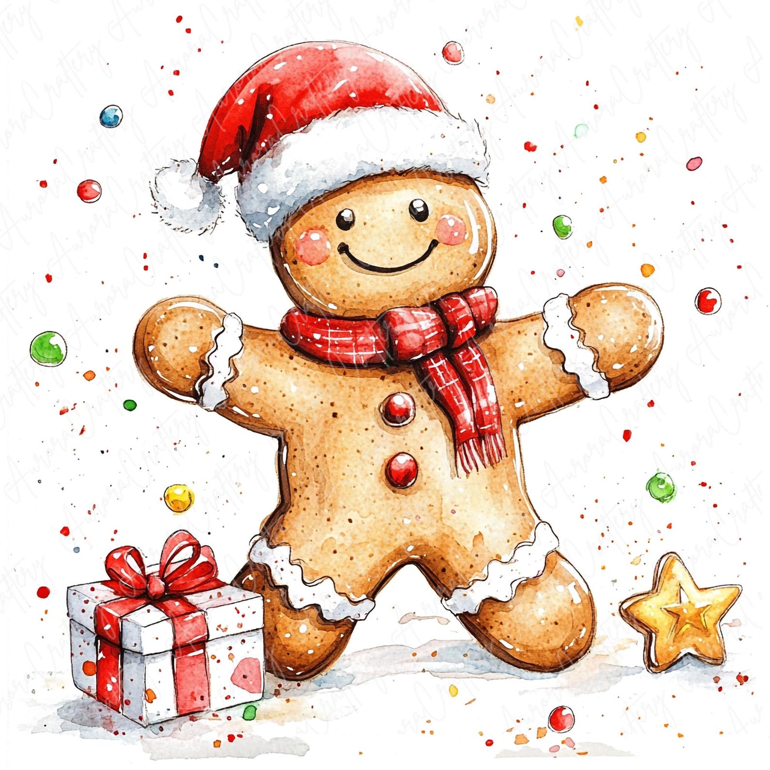 9 Cute Gingerbread Man Festive Clipart, Festive Gingerbread Cookie ...