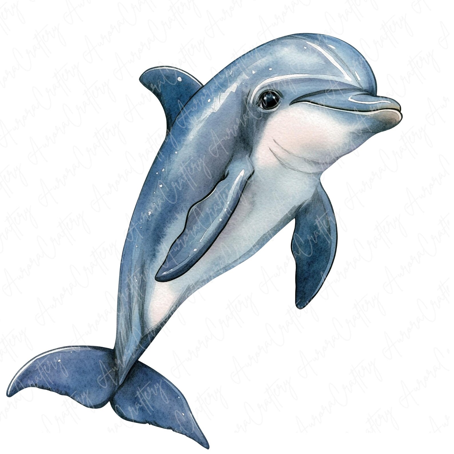9 Watercolor Dolphin Clipart, Ocean Clipart, Cute Dolphin Clipart ...
