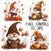 15 Fall Gnome Clipart, Autumn Fall Gnome, Cozy Seasonal Clipart, Fall ...