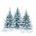 8 Winter Tree Clipart, Snowy Pine Tree, Snow on Trees Landscape, Blue ...