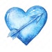 14 Watercolor Blue Heart Clipart, Blue Love Heart Illustrations for ...