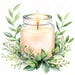8 Winter Candle Clipart, Cozy Candles With Greenery Clipart, Winter ...