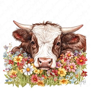 14 Cow Farm Clipart, Watercolor Cows, Watercolor Farm Animals Clipart ...