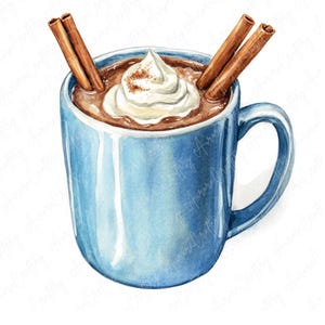 10 Watercolor Hot Cocoa Mug Clipart, Cozy Festive Mugs With ...