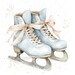 6 Watercolor Winter Ice Skate Clipart, Vintage Blue Ice Skates, Winter ...