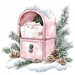 8 Pink Mailbox Winter Clipart, Winter Letters Clipart, Festive Mailbox ...