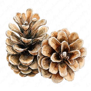 8 Watercolor Pinecones Clipart, Fall Clipart, Fall and Winter Crafts ...