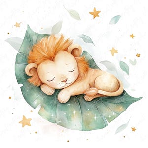 19 Watercolor Baby Lion Clipart Cute Baby Lion Nursery Clipart Baby ...