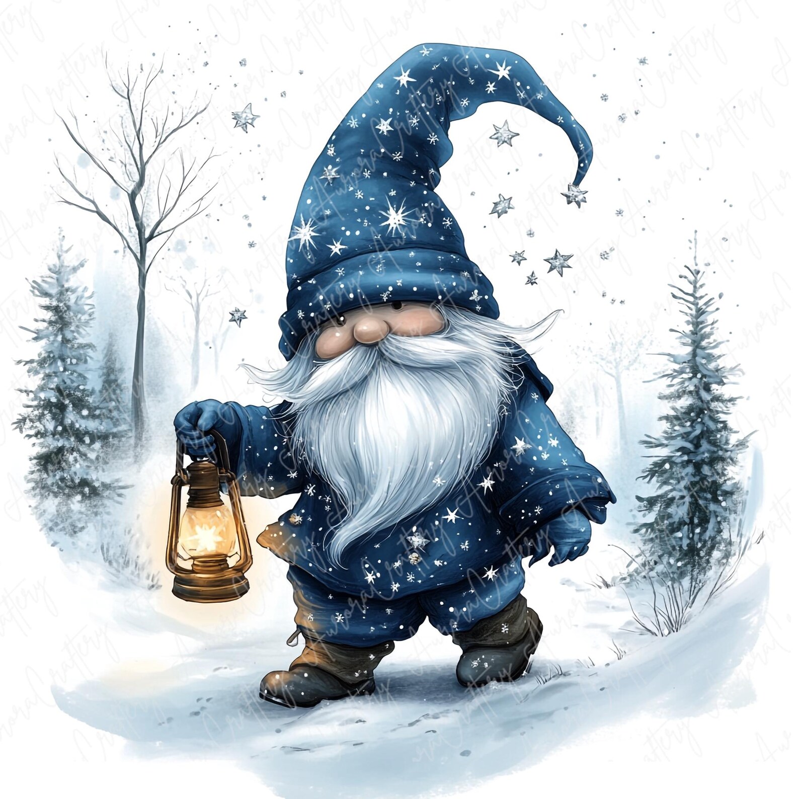 11 Winter Gnomes Clipart, Blue Gnome Snow, Festive Seasonal Clipart ...