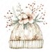 8 Festive Winter Hat Clipart, Floral Cozy Hats for Winter Craft ...