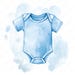 9 Blue Baby Onesie Clipart Set – Cute Watercolor Baby Boy Clothes, It's ...