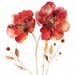 13 Red Watercolor Floral Clipart Bundle, Bold Red Flowers, Red Flower ...