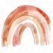 6 Watercolor Boho Rainbow Clipart, Neutral Pastel Arches in Terracotta ...