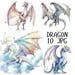 10 Majestic Dragon Clipart, Fantasy Dragon, Fantasy Clipart, Enchanted ...