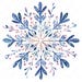 10 Watercolor Blue Snowflake Clipart, Winter Frosty Snowflake Designs ...