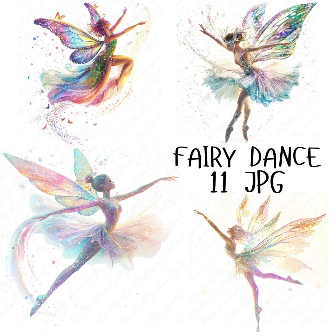 11 Watercolor Fairy Dance Clipart, Ballerina Clipart, Elegant Dancing ...
