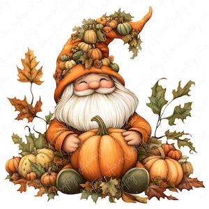 15 Fall Gnome Clipart, Autumn Fall Gnome, Cozy Seasonal Clipart, Fall ...