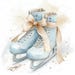 6 Watercolor Winter Ice Skate Clipart, Vintage Blue Ice Skates, Winter ...
