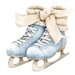6 Watercolor Winter Ice Skate Clipart, Vintage Blue Ice Skates, Winter ...