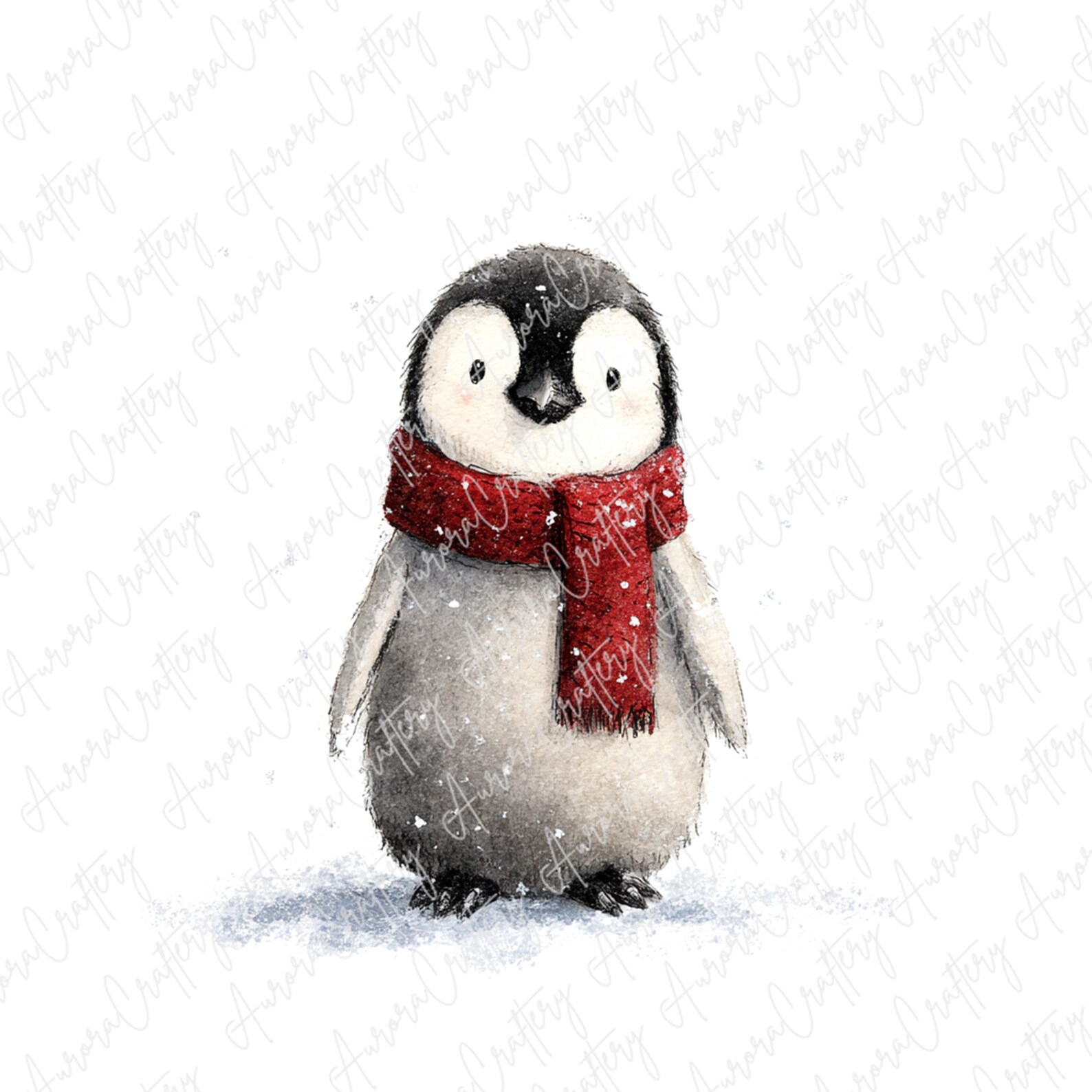 13 Watercolor Winter Penguin Clipart, Cute Penguins in Hats and Scarves ...