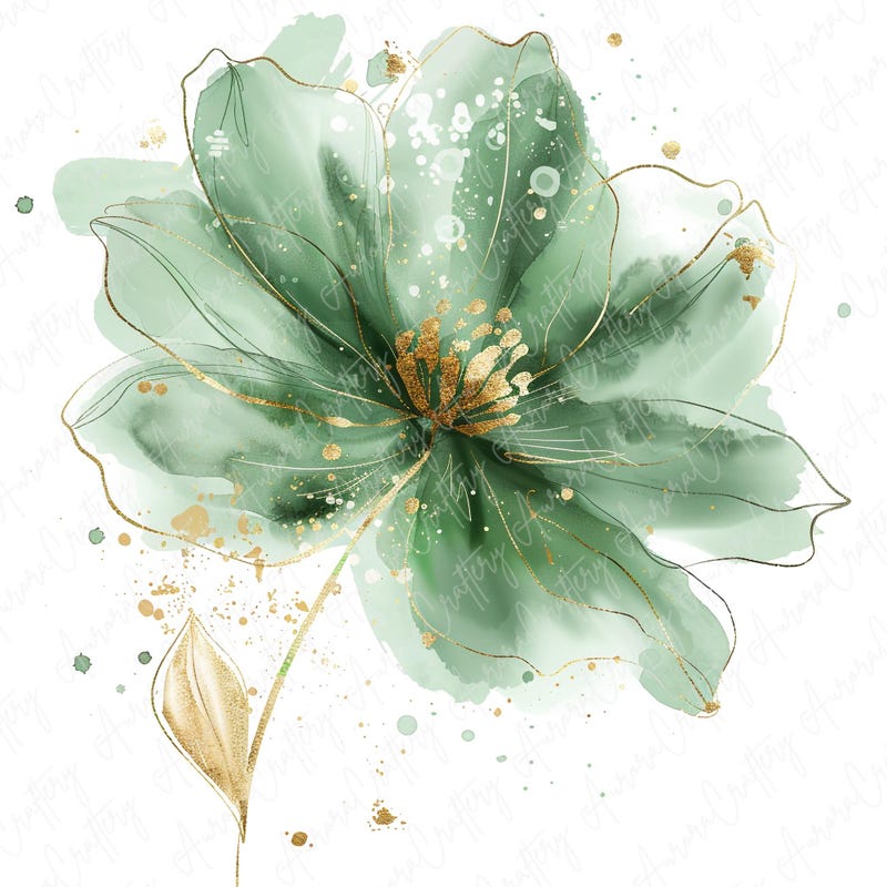 Green Flowers Stickers - Etsy UK