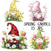 Forget Me Not Gnome Clipart | Set of 10 | High Quality 300 DPI Jpegs ...