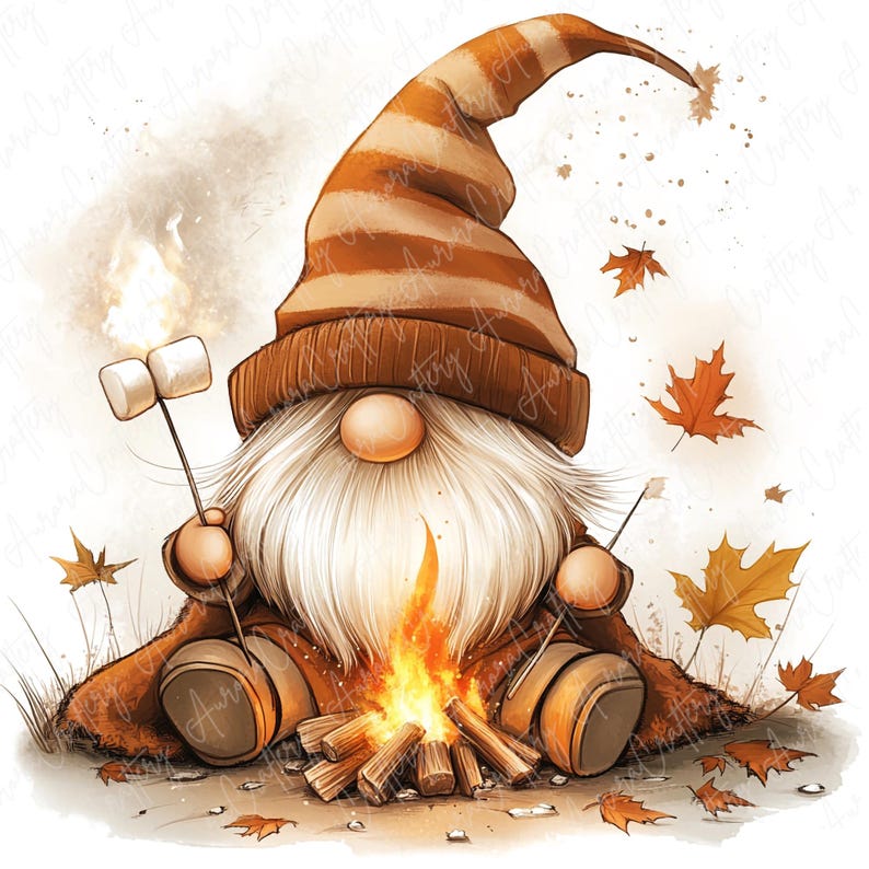 15 Fall Gnome Clipart, Autumn Fall Gnome, Cozy Seasonal Clipart, Fall ...