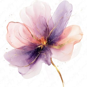 16 Purple and Pink Watercolor Floral Clipart Bundle, Soft & Dreamy ...