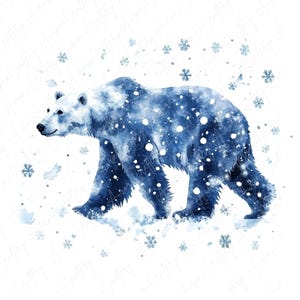9 Watercolor Polar Bear Winter Clipart, Polar Bear Clipart, Arctic ...